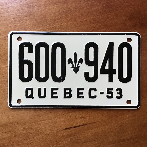 Vintage | Other | Vintage Quebec Canada 953 License Plate Bicycle Metal ...